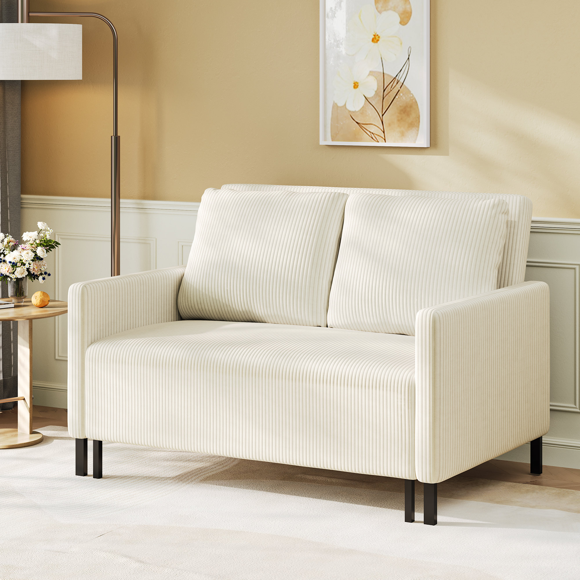 Latitude Run Pull Out Sofa Bed Full Size Sleeper Sofa 2 in 1 Convertible Corduroy Sofa Reviews Wayfair